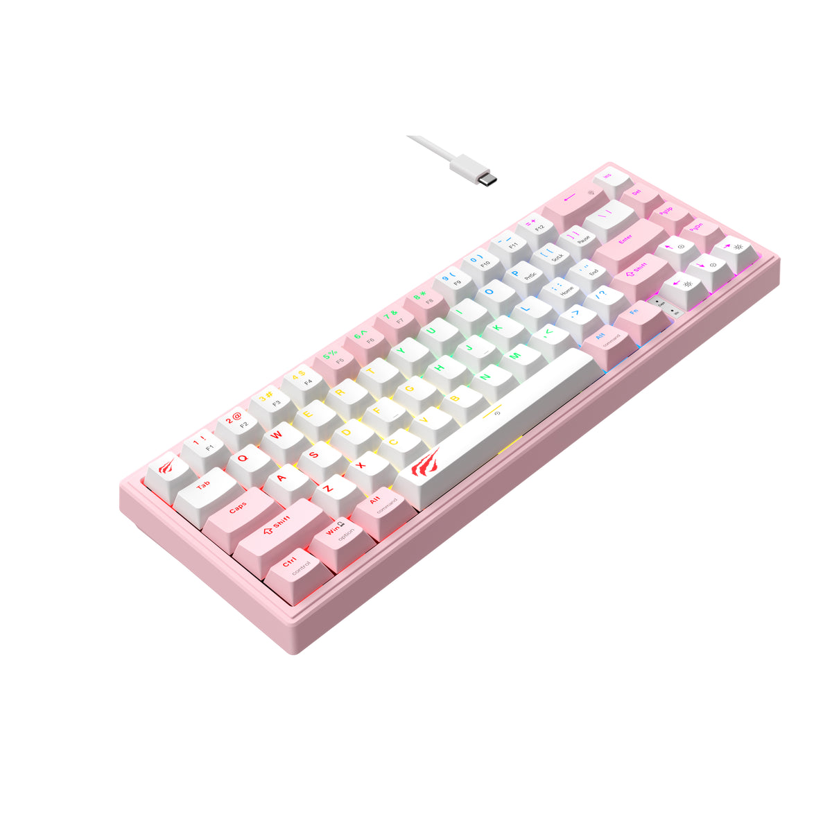 HAVIT KB874L 75% Compact Blended Light Mechanical Keyboard, 67Keys All ...