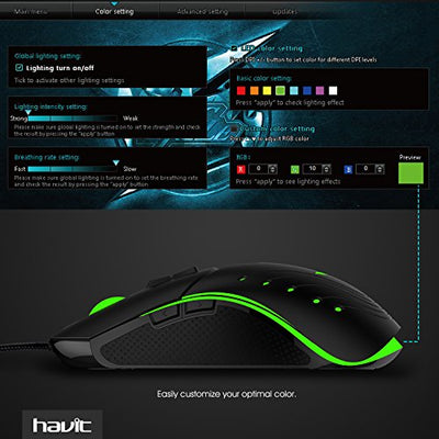 HAVIT HV-MS728 Programmable Laser Wired Gaming Mouse