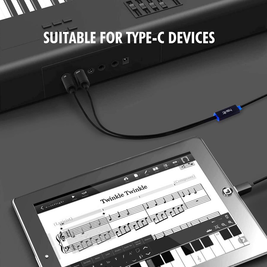 HAVIT EMD-62 5 Pin MIDI in-Out Cable with Type-C to USB Adapter