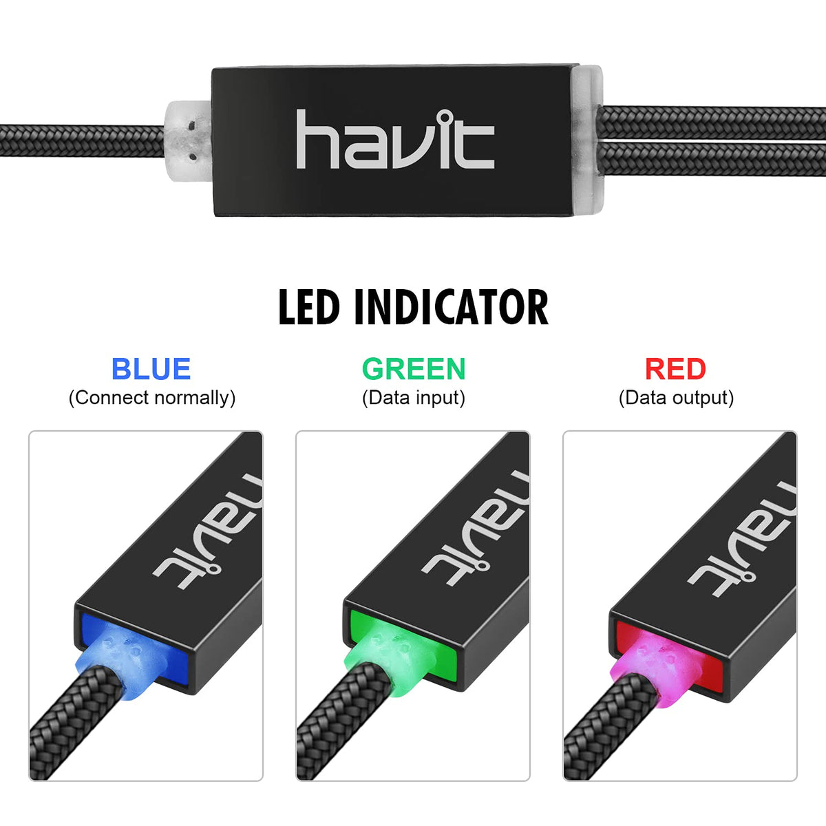 HAVIT EMD-62 5 Pin MIDI in-Out Cable with Type-C to USB Adapter