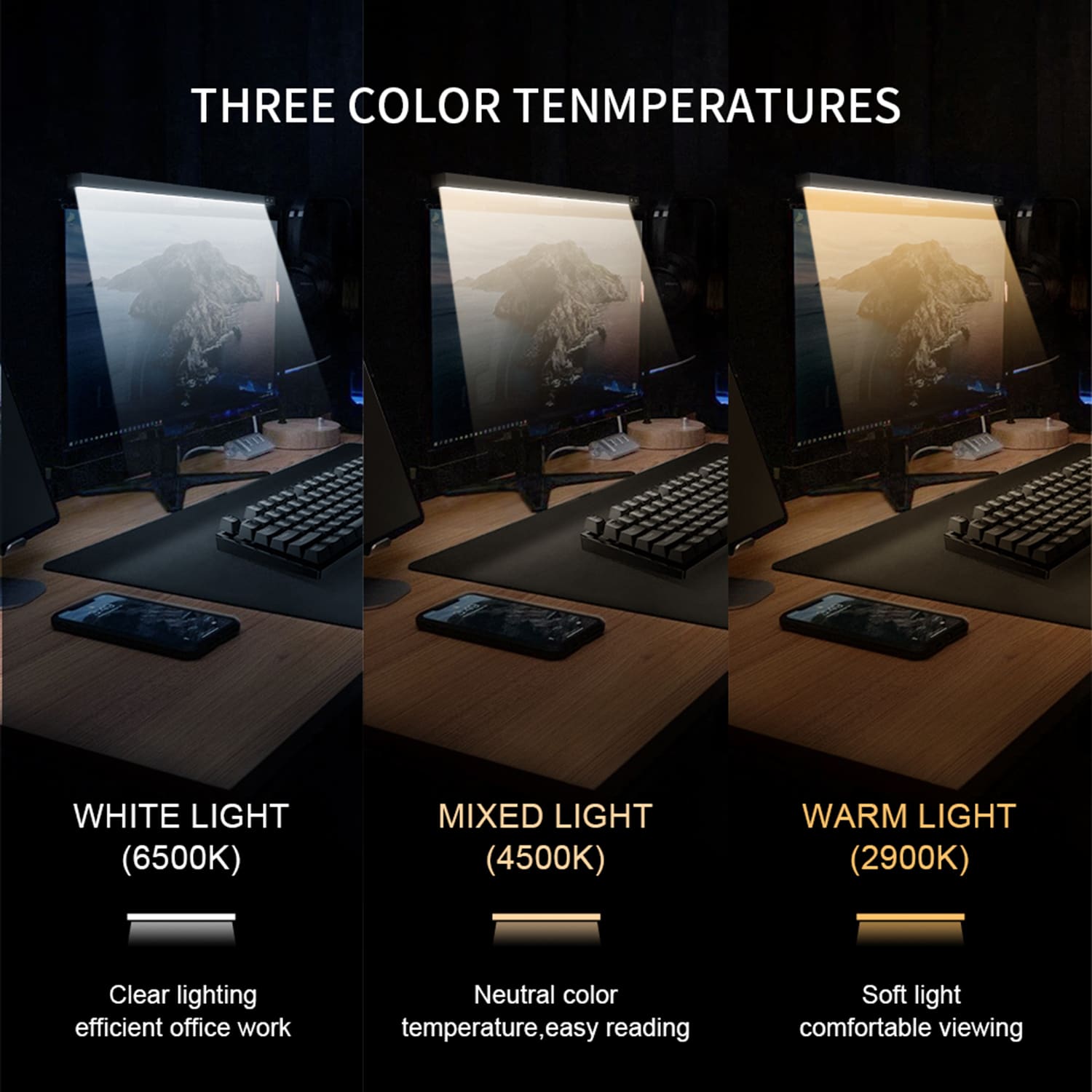 Computer Monitor Light - 3 Light Modes -HAVIT® Screen Hanging Light