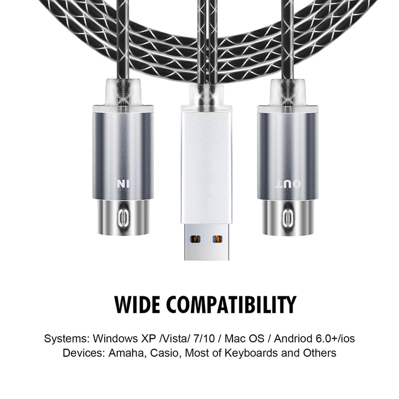 HAVIT® 5 Pin MIDI to USB Cable with Indicator