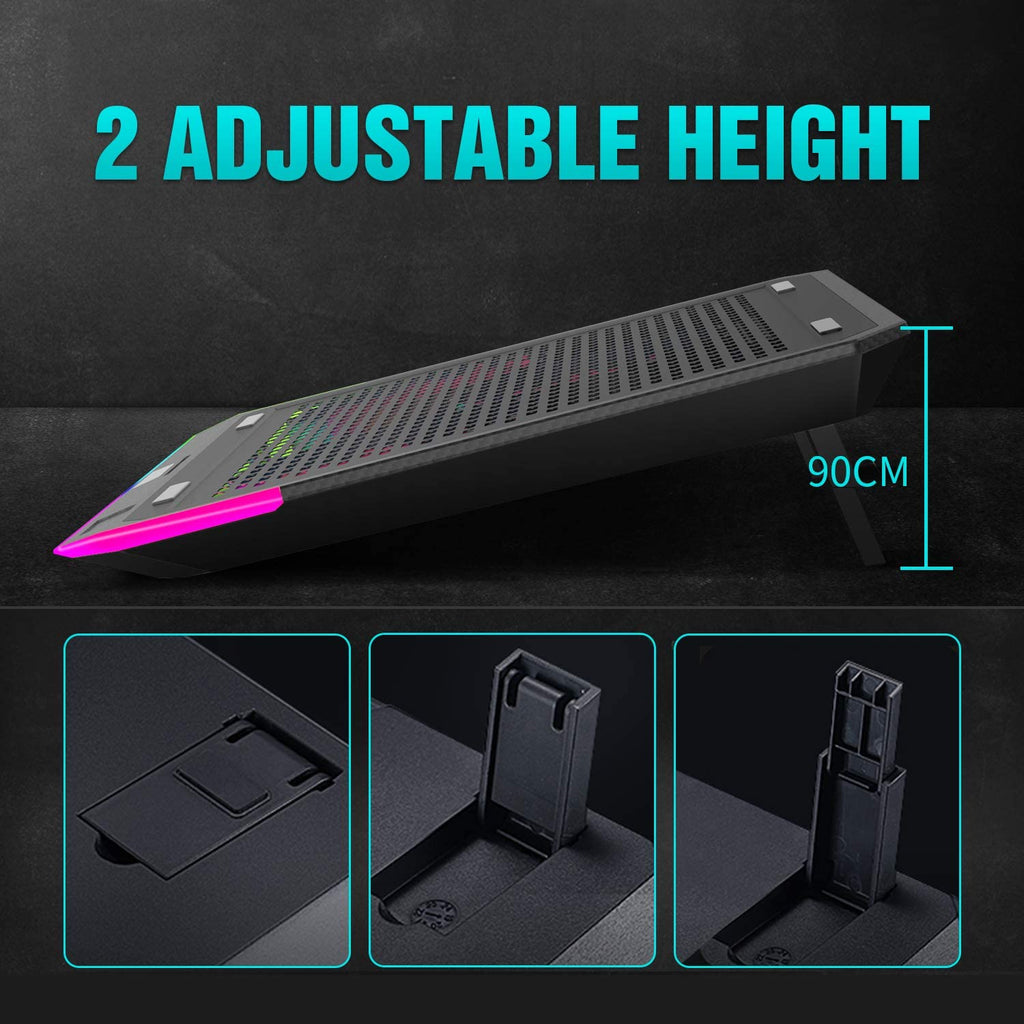 Quiet Laptop Stand HAVIT RGB 15.6-17" Laptop Cooling Pad Cooler With 3 ...
