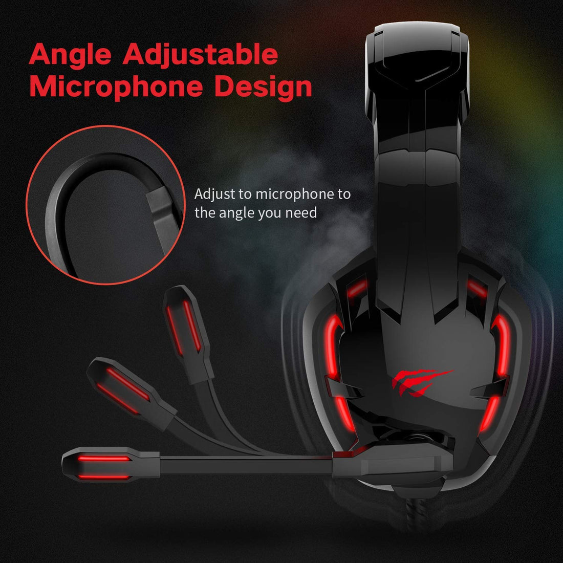 HAVIT H2001D Wired Gaming Headset with LED & Noise Cancelling Mic