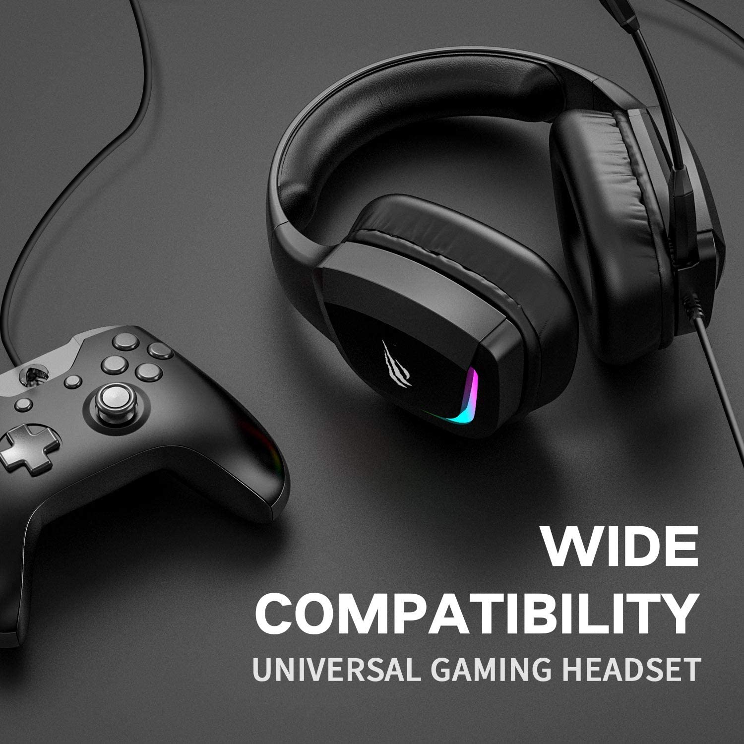 HAVIT H2025D RGB Wired Gaming Headset with 50mm Drivers & Volume Contr