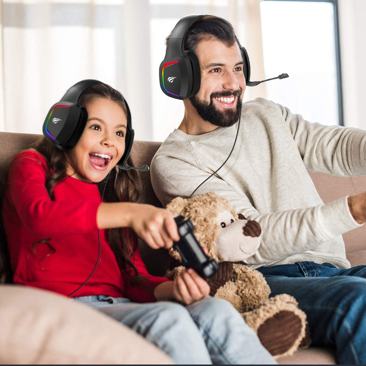 HAVIT H2025D RGB Wired Gaming Headset with 50mm Drivers & Volume Contr