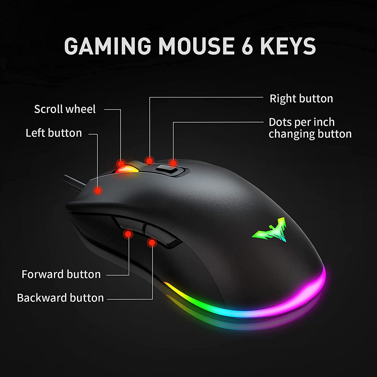 HAVIT HV-KB558CM Gaming Keyboard and Mouse Combo (Rainbow Backlit)