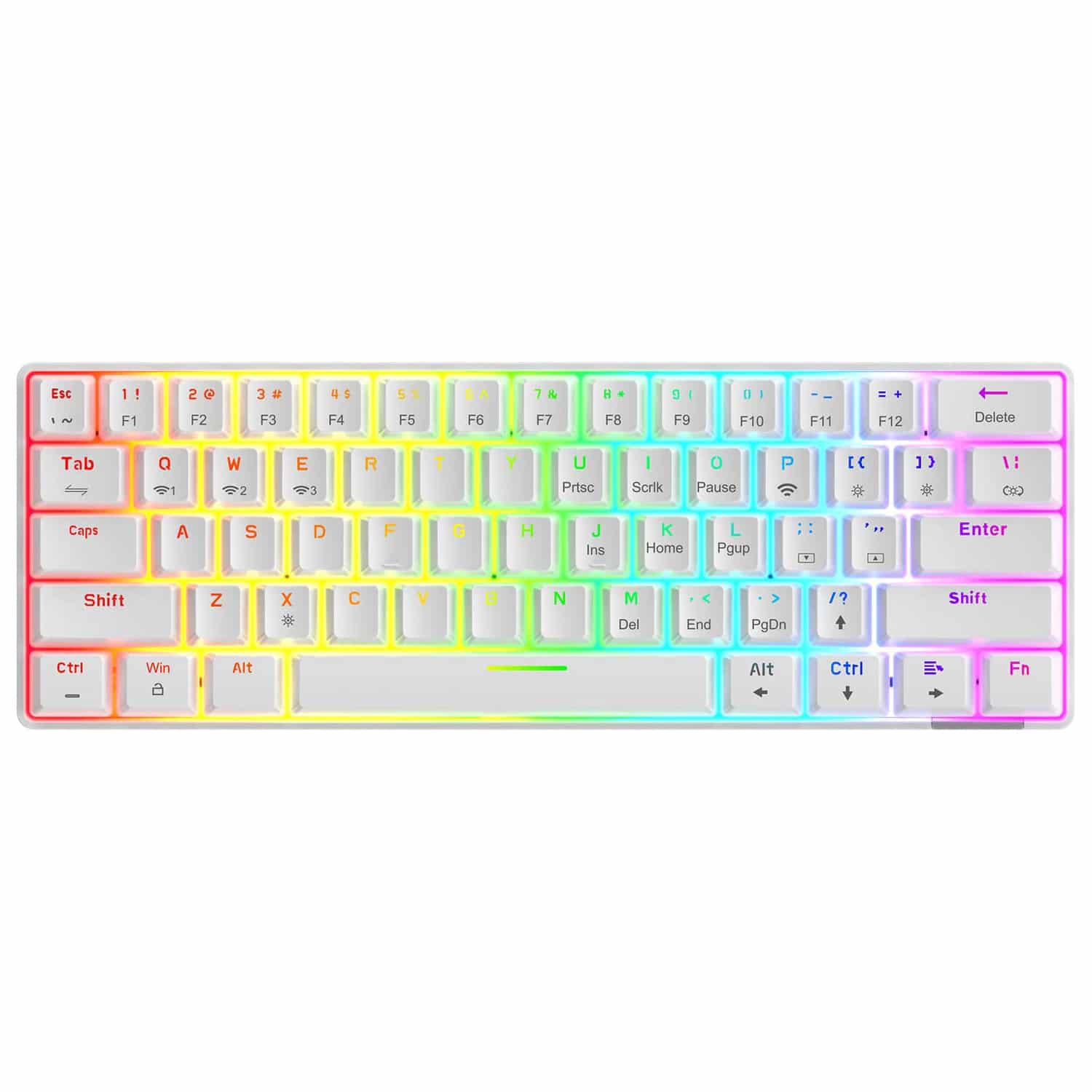 HAVIT KB255GCM Wireless 60% Mechanical Keyboard with 61 keys, Rainbow