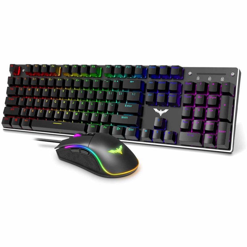 HAVIT KB393L Mechanical Gaming Keyboard and Mouse Combo 104 Keys with