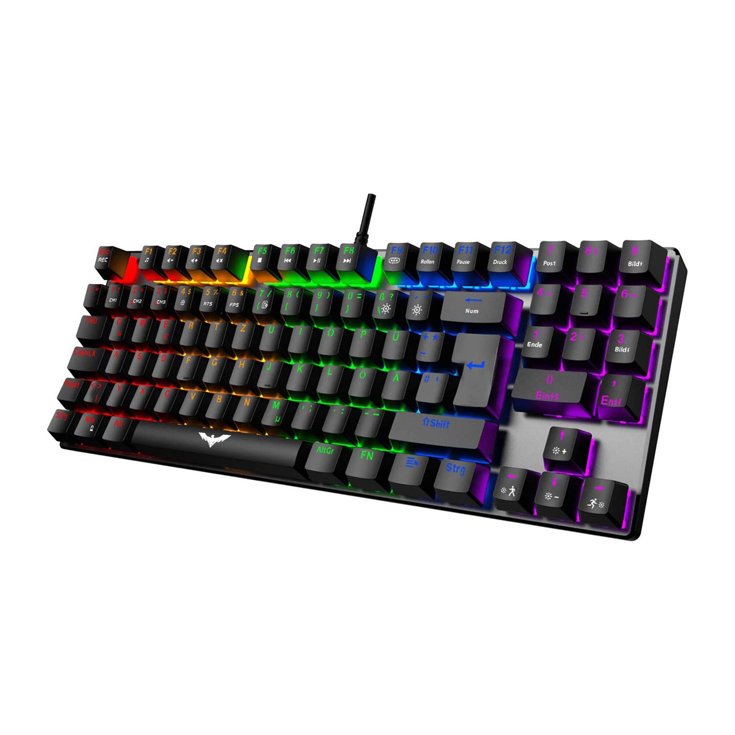 HAVIT KB486L Mechanical Keyboard Mouse & Mouse Pad Combo with 89 Keys