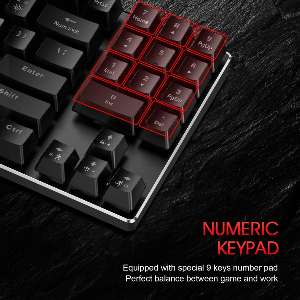 HAVIT KB486L Mechanical Keyboard Mouse & Mouse Pad Combo with 89 Keys
