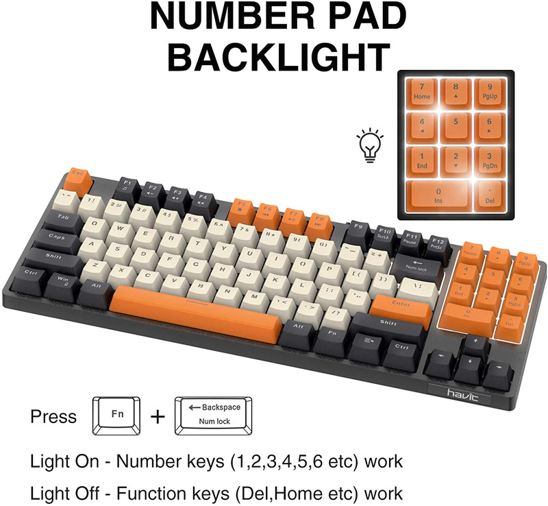 HAVIT KB487L TKL Mechanical Keyboard - 89 Keys - PBT | HAVIT Online