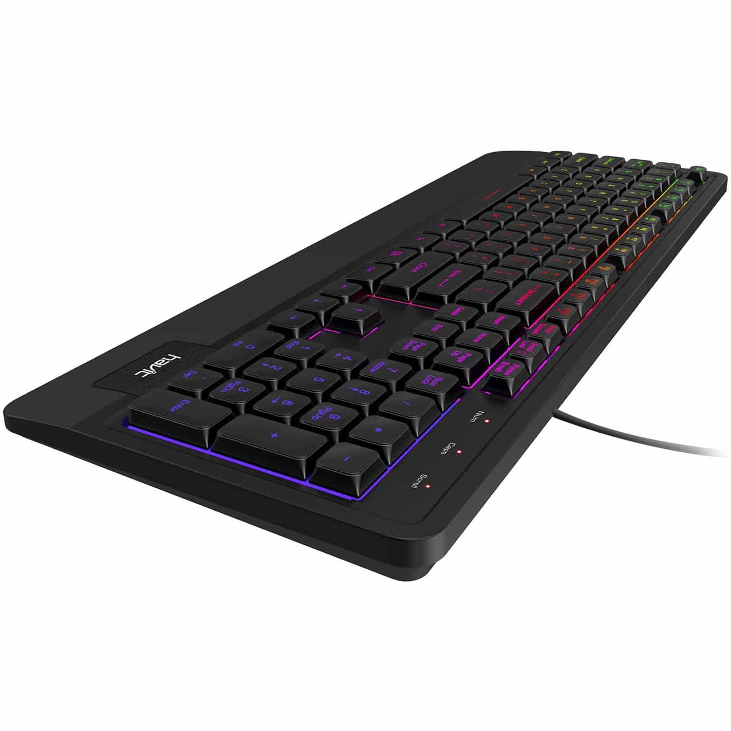 HAVIT KB488L Computer Keyboard 104 Keys with Rainbow Backlit & Wrist R