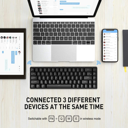 HAVIT KB498L Wireless Mechanical Keyboard & Programmable RGB Mouse Com