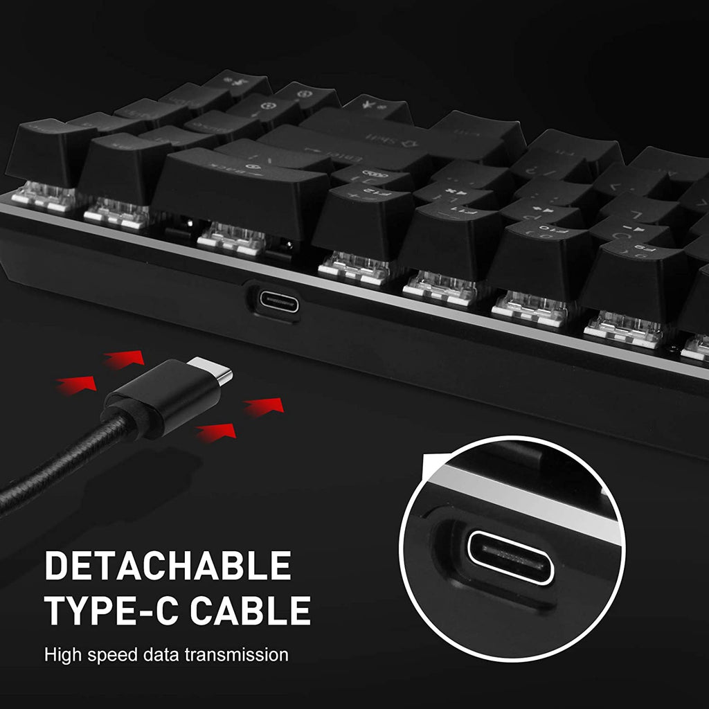 HAVIT KB512L 60% Gaming Mechanical Keyboard with 71-Key, LED Backlit,