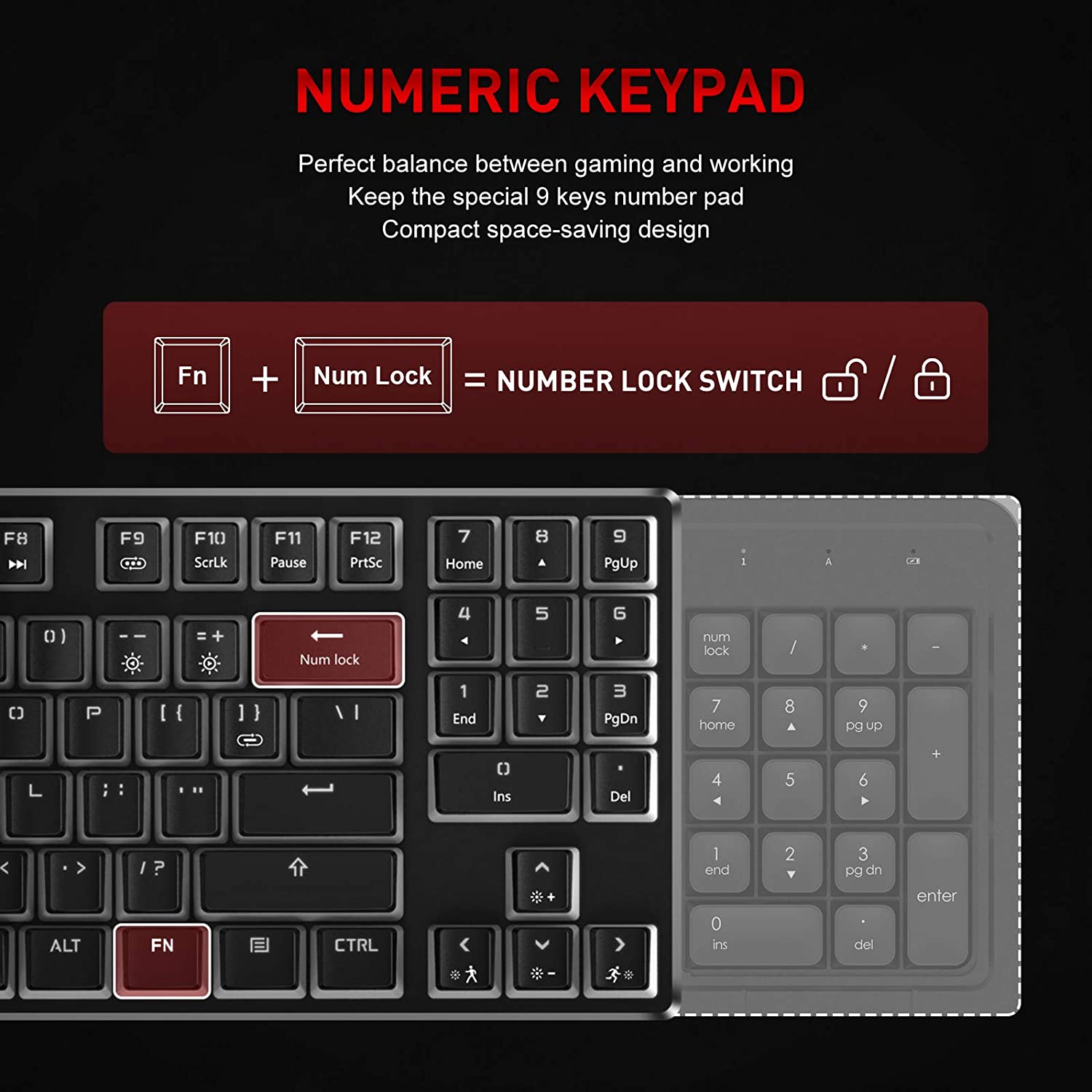 HAVIT KB851L Gaming Mechanical Keyboard with 89 Keys PBT Pudding Keyca
