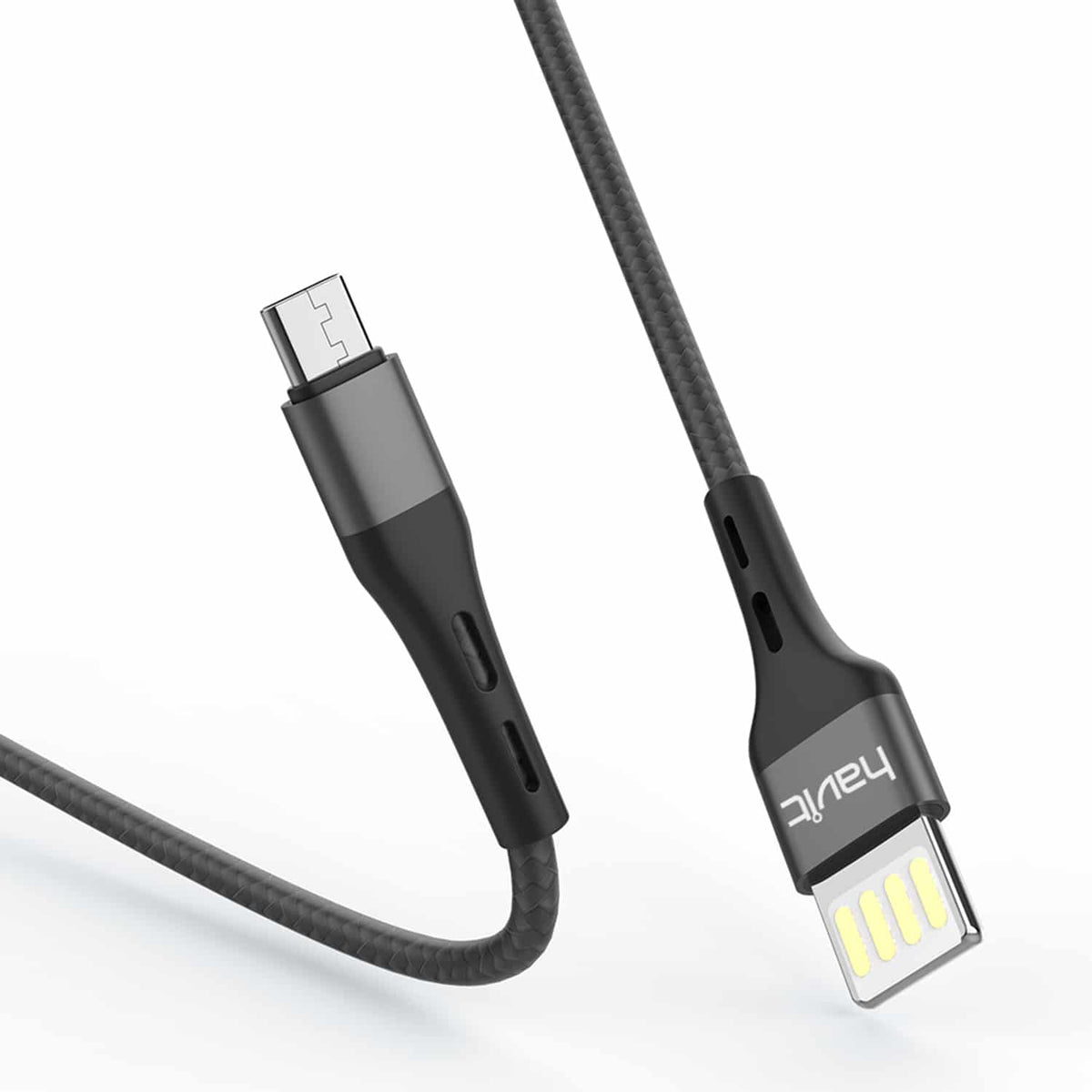 HAVIT HV-H6114 Double Blind Plug USB to Micro B Cable, Quick Charging,