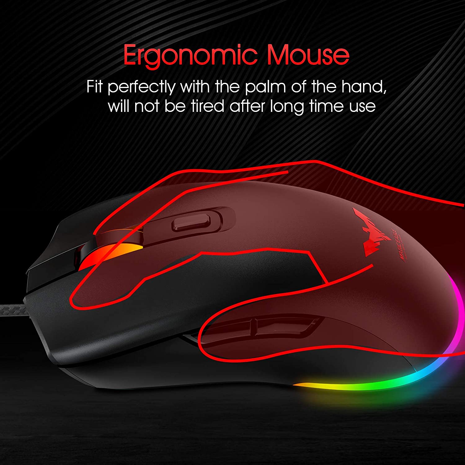 HAVIT MS732 RGB Gaming Mouse with 6400 DPI, Programmable, 7 Color Back