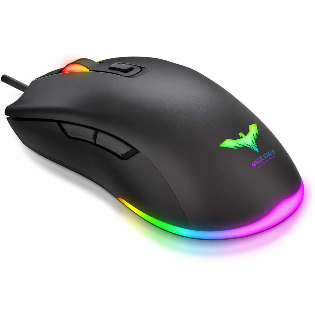 HAVIT MS732 RGB-Gaming-Maus mit 6400 DPI, programmierbar, 7-farbige Hi
