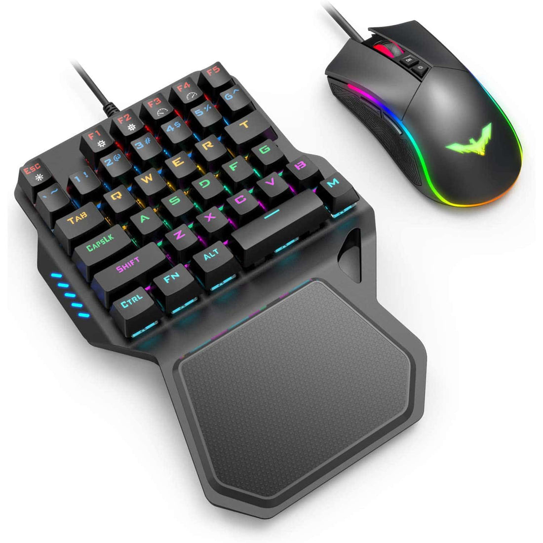 HAVIT RK-B20 One Hand RGB Gaming Keyboard & Programmable Mouse Combo