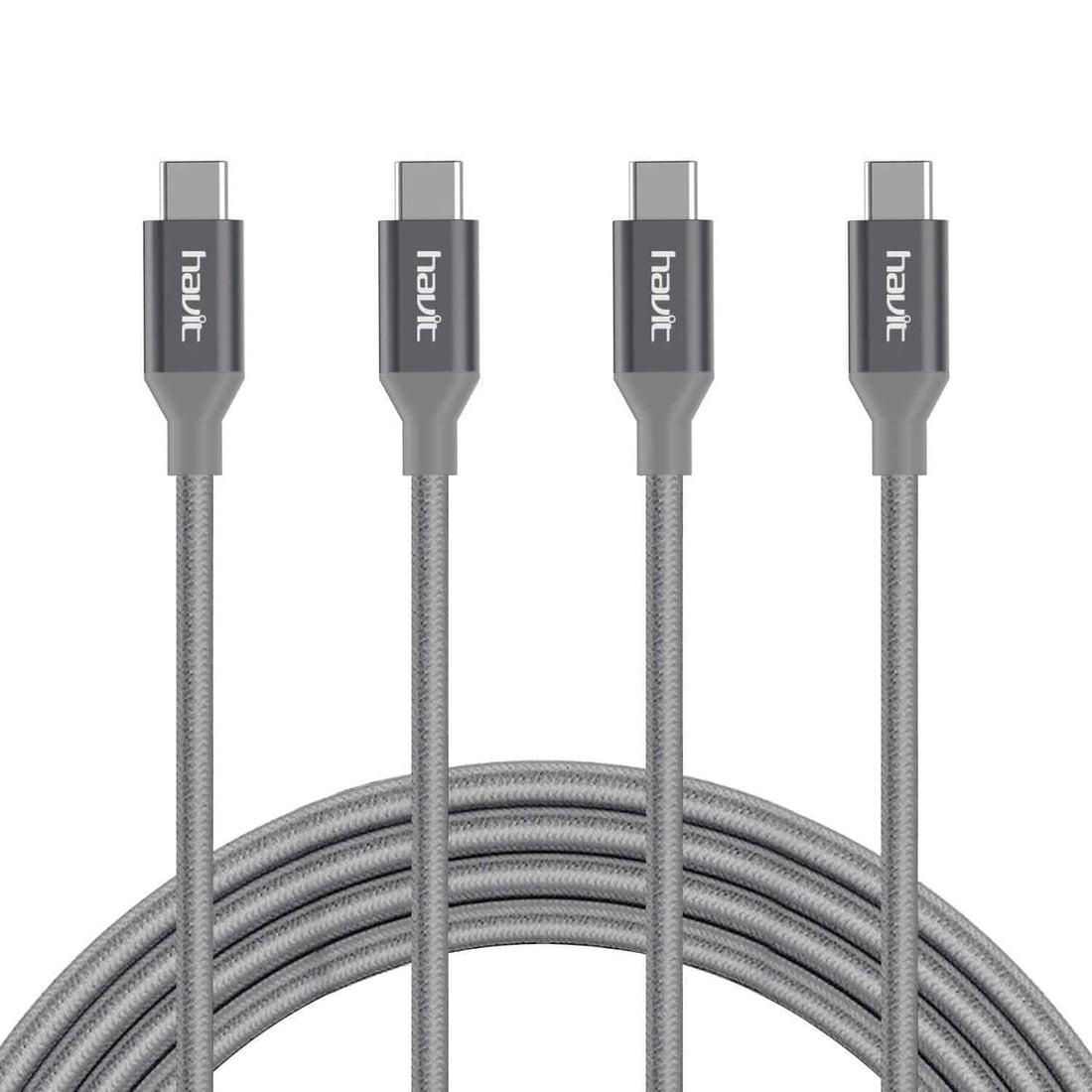 USB C to USB A Cable - HAVIT HV-CB723X - 3.3ft/1m - Nylon - Braided