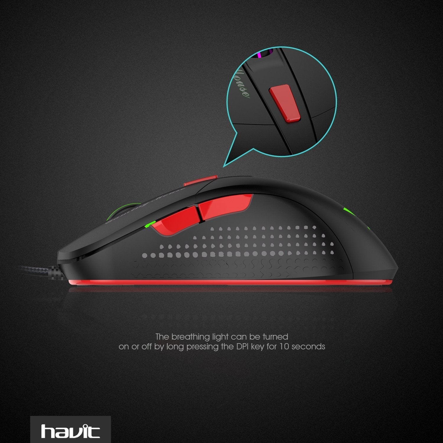 HAVIT HV-MS745 Ergonomic Gaming Mouse - AVAGO 5050 - 2800 DPI - 4 LED