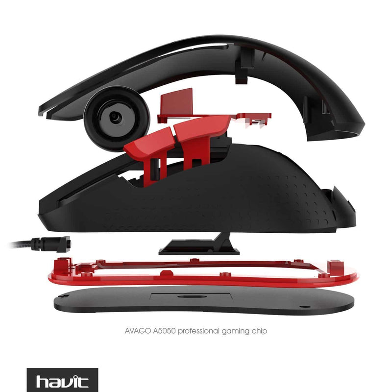 HAVIT HV-MS745 Ergonomic Gaming Mouse - AVAGO 5050 - 2800 DPI - 4 LED