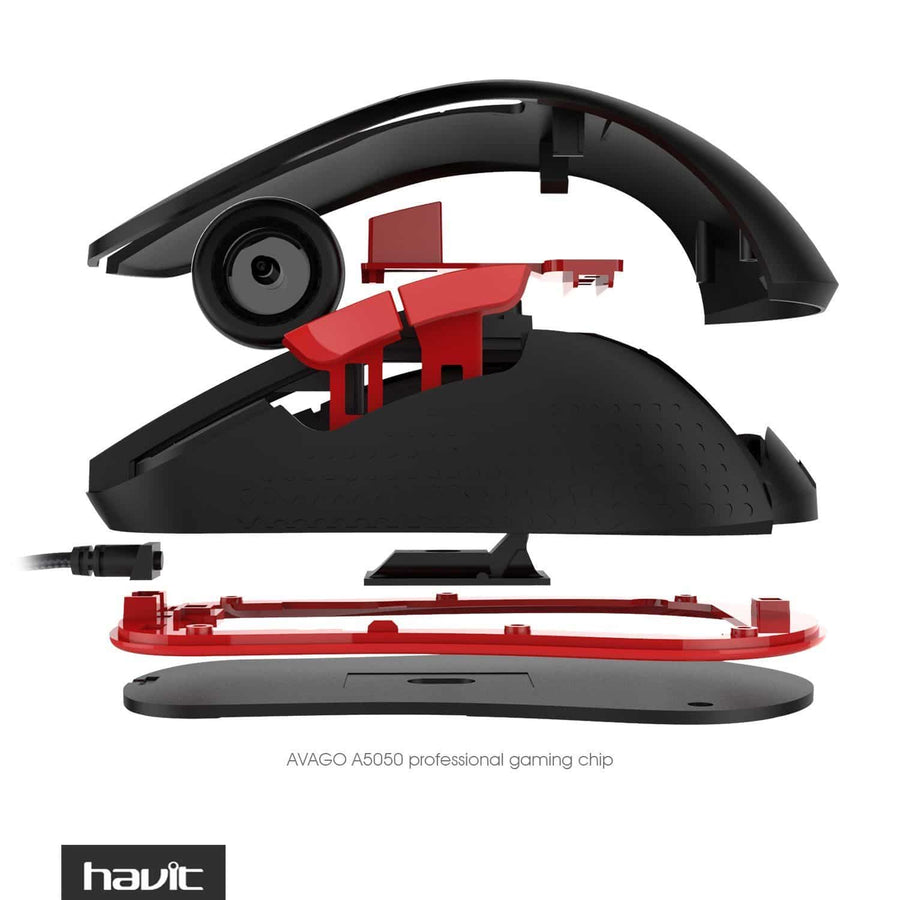 HAVIT HV-MS745 Ergonomic Gaming Mouse - AVAGO 5050 - 2800 DPI - 4 LED