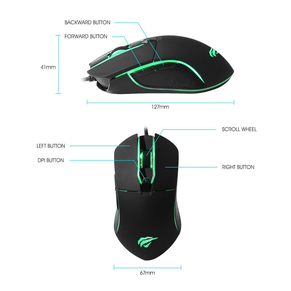 6-Button Gaming Mouse with Avago A3050 Chipset - HAVIT HV-MS761