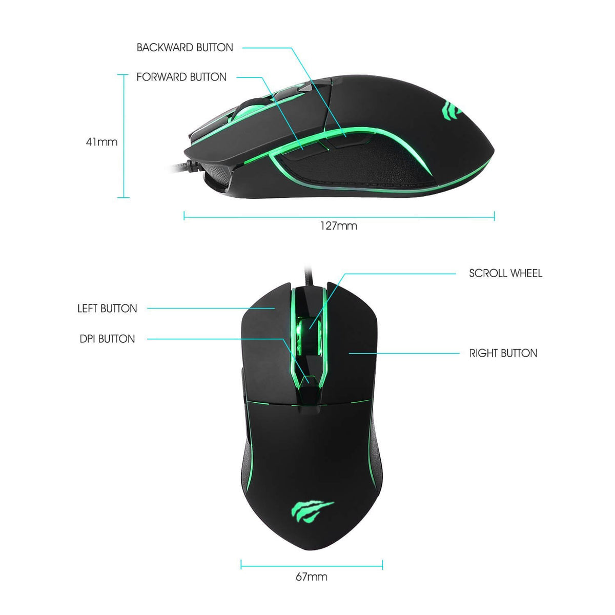 6-Button Gaming Mouse with Avago A3050 Chipset - HAVIT HV-MS761