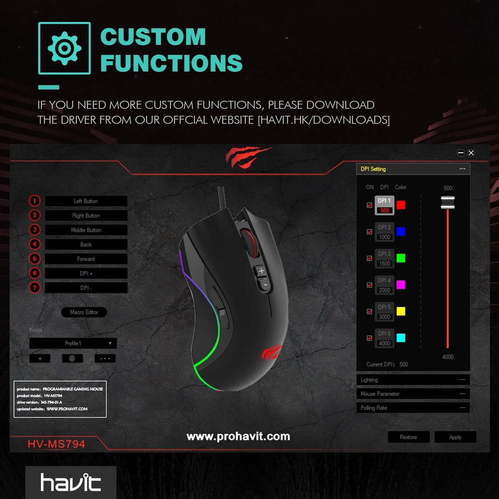Programmable Gaming Mouse - HAVIT HV-MS794 | HAVIT Online