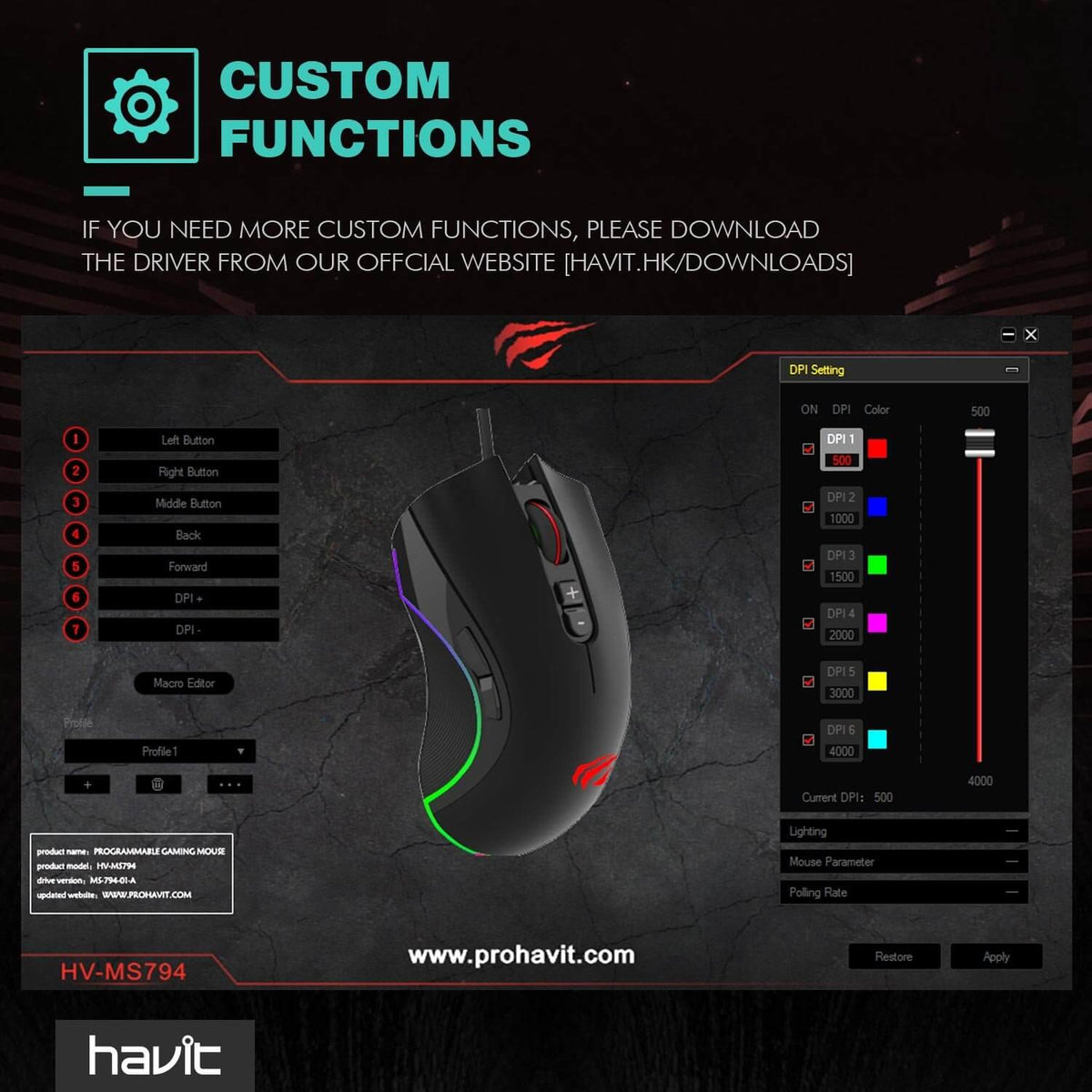 Programmable Gaming Mouse - HAVIT HV-MS794 | HAVIT Online