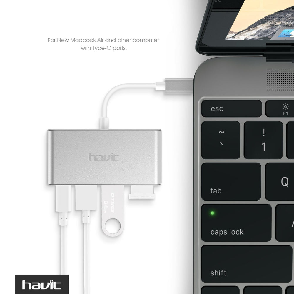 USB-C Extender Hub - 3 USB 3.0 Ports - PD Charging - HAVIT HV-TPC69