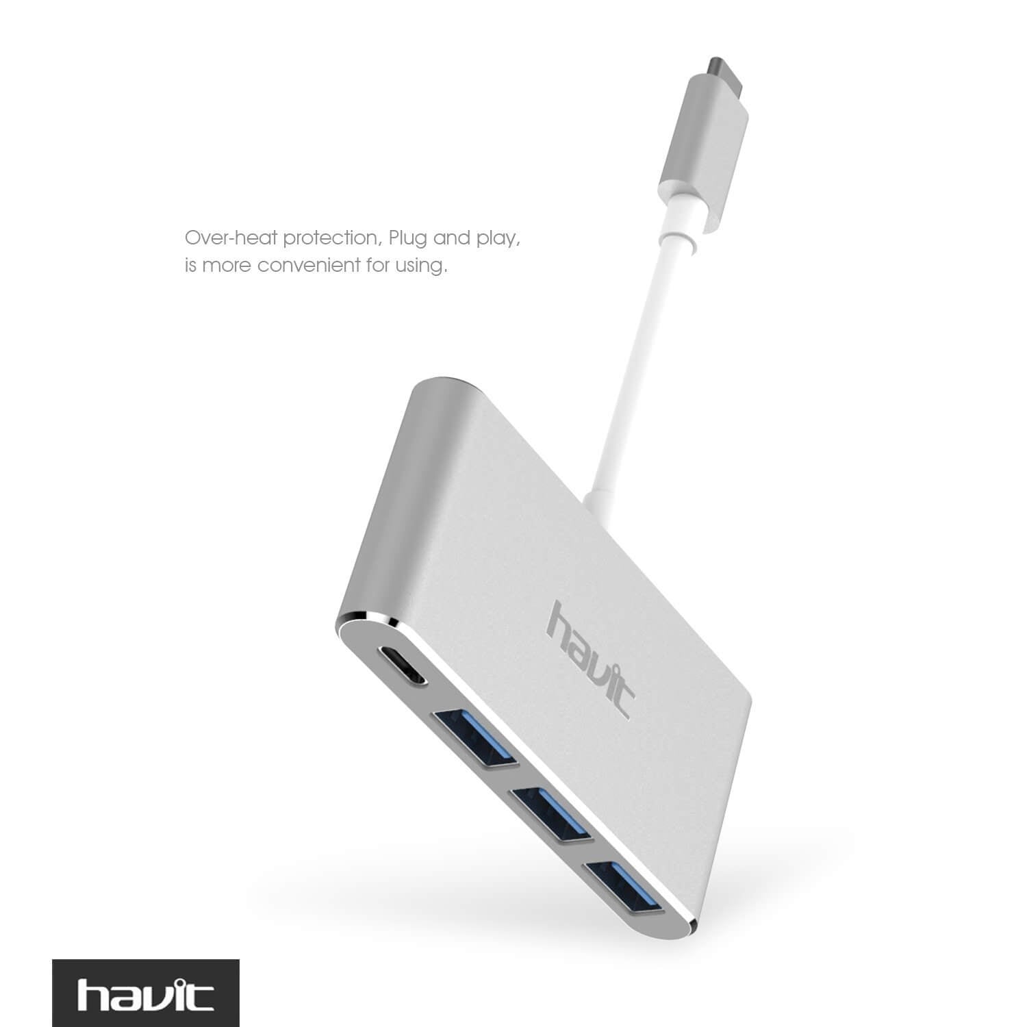 USB-C Extender Hub - 3 USB 3.0 Ports - PD Charging - HAVIT HV-TPC69