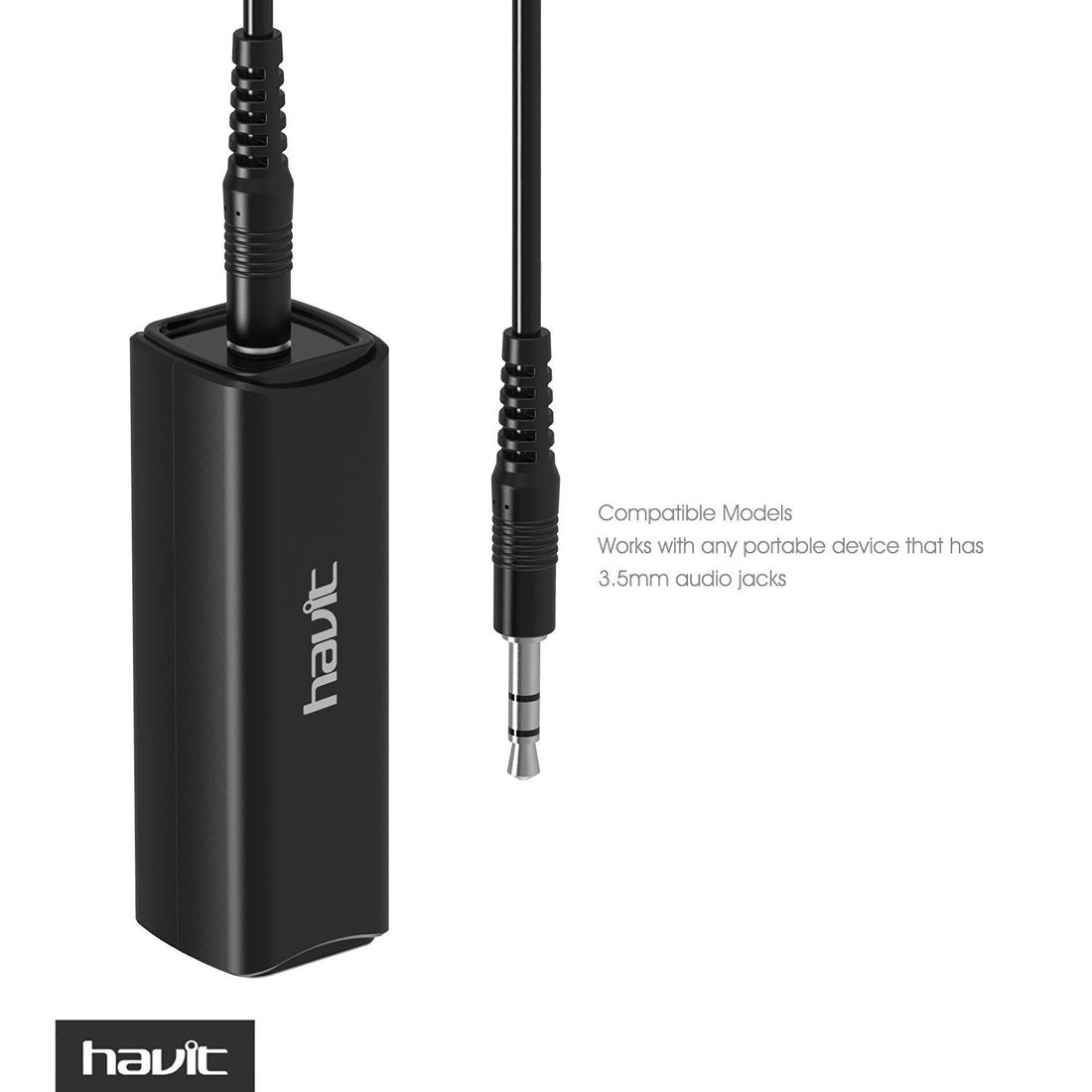 Ground Loop Isolator - HAVIT HV-X2 - 3.5mm AUX Ports - Black