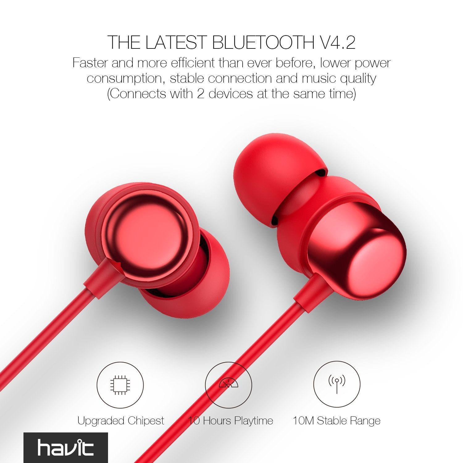 HAVIT I39 Bluetooth Earbuds for Running with IPX5 & Bluetooth 4.2 (202