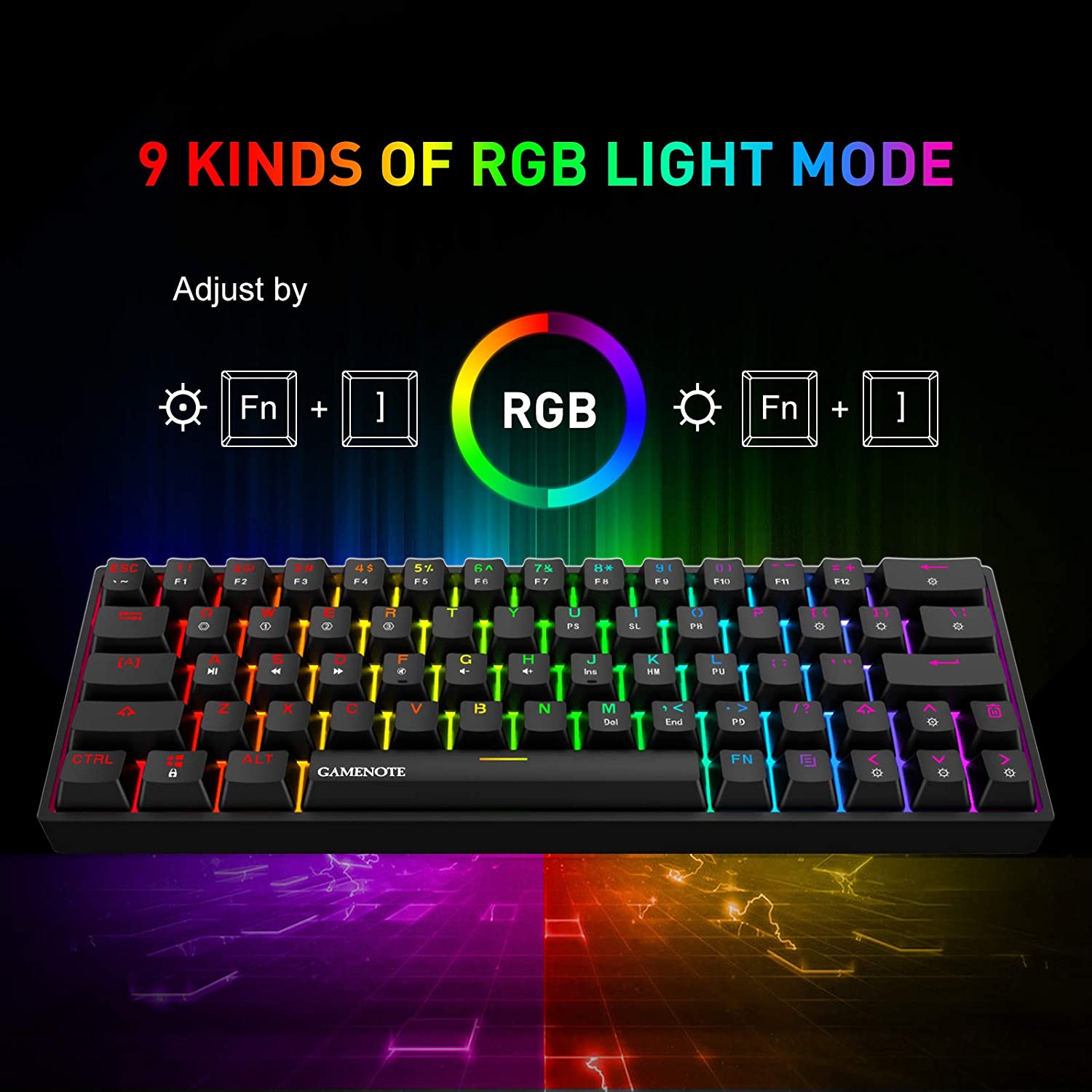 HAVIT KB500L 60% Mechanical Keyboard with Hot Swappable Brown Switch,