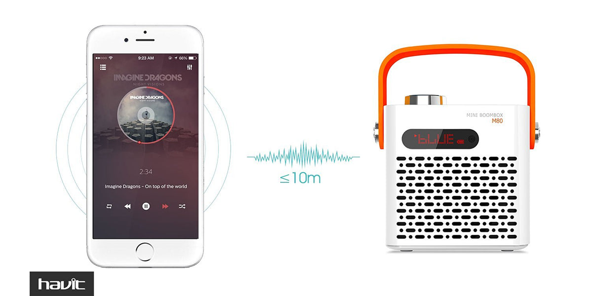 Portable Wireless Speaker - Bluetooth Boombox - Radio - HAVIT M80 Ibox