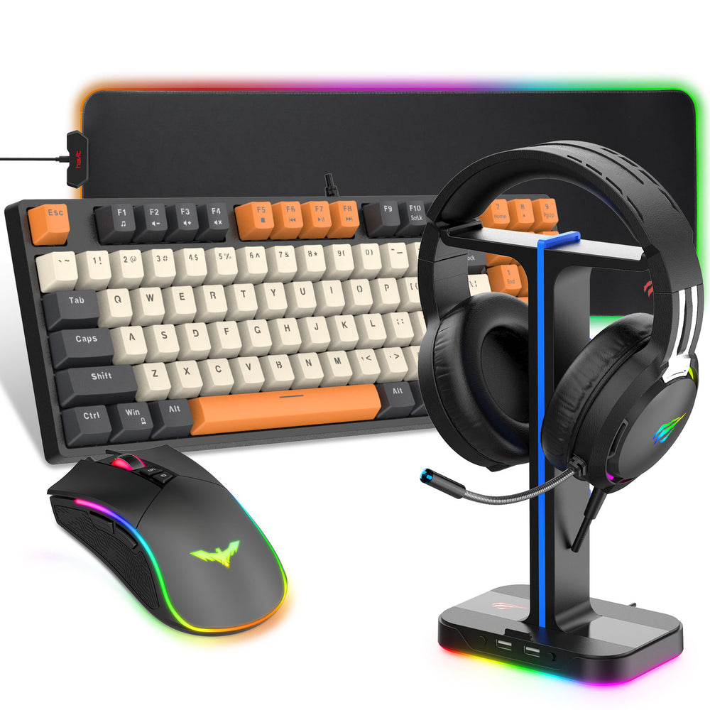 HAVIT KB487L Mechanical Keyboard Gaming Kit with Mouse + Mouse Pad +He
