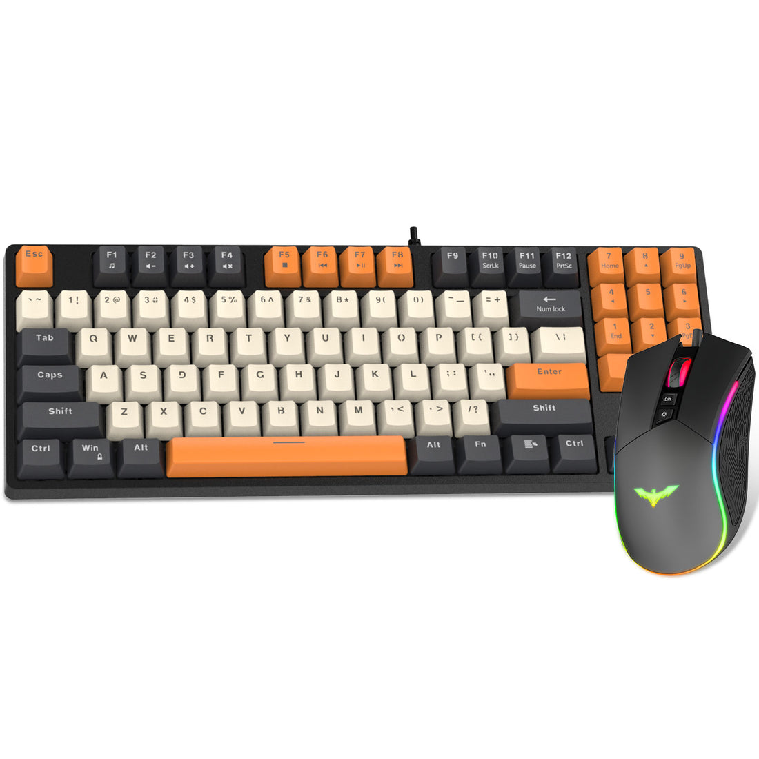 HAVIT KB487L Mechanical Keyboard Gaming Kit with Mouse + Mouse Pad +He