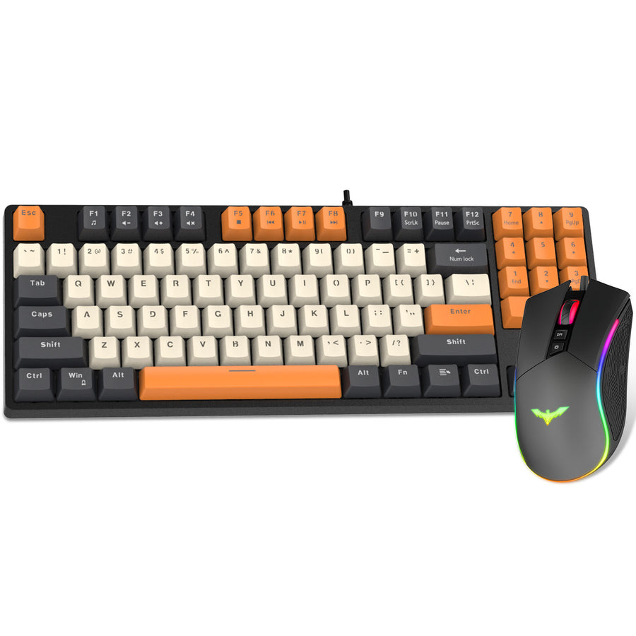 HAVIT KB487L Mechanical Keyboard Gaming Kit with Mouse + Mouse Pad +He