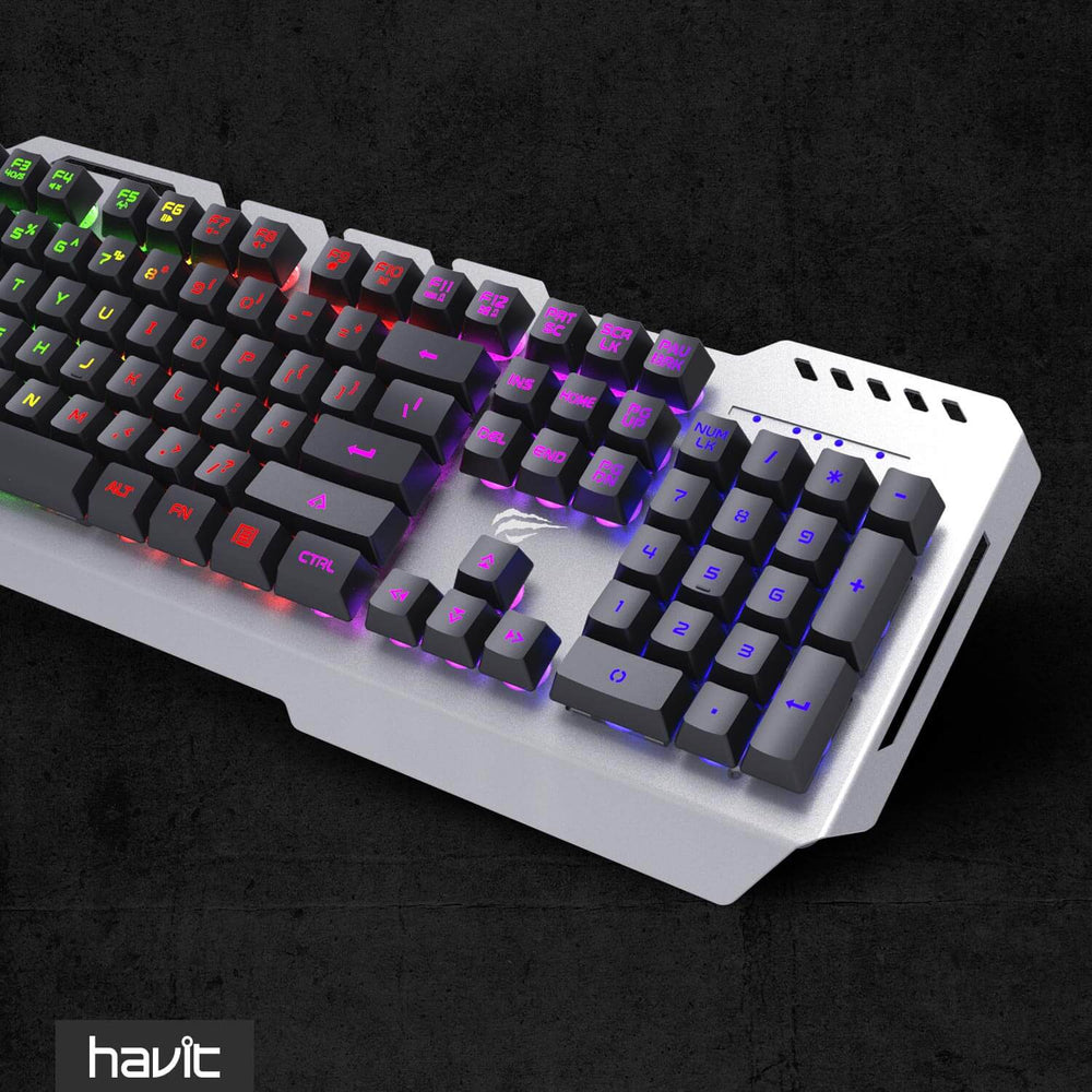 HAVIT X11 Gaming Keyboard Mouse Combo with Aluminum Panel & LED Backli